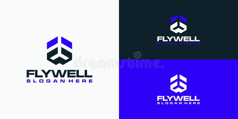 Letter F and W Hexagon Shape Vector Logo Design Stock Vector ...
