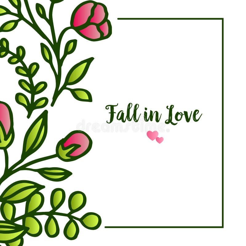 Letter Fall in Love, Ornate Pattern Elegant, with Wreath Frame Blossom ...