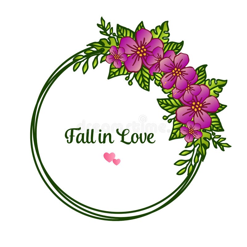 Letter Fall in Love, with Wallpaper Unique Green Leafy Flower Frame ...