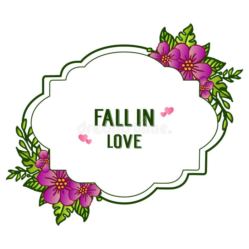 Letter Fall in Love, with Wallpaper Unique Green Leafy Flower Frame ...