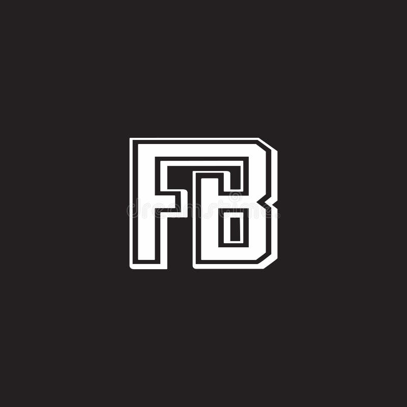 Letter Fb Simple Stripes Outline Logo Vector Stock Vector ...