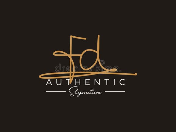 Letter FD Signature Logo Template Vector Stock Vector - Illustration of ...