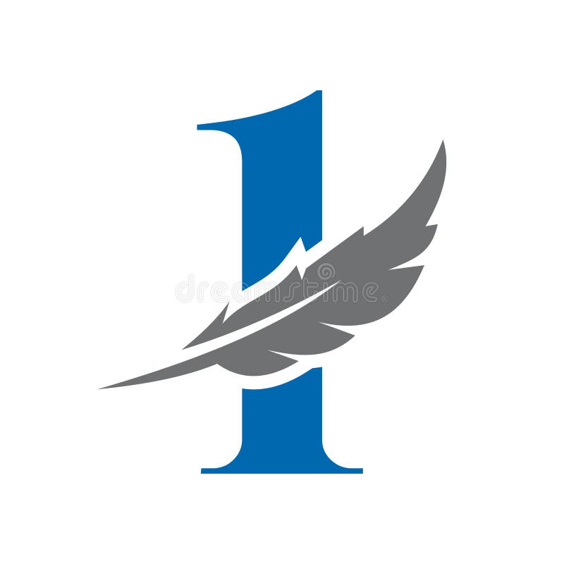 Letter 1 Feather Logo Vector Template. Law Logo Bird Feather Symbol ...