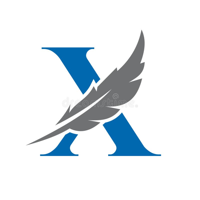Letter X Feather Logo Vector Template. Law Logo Bird Feather Symbol ...
