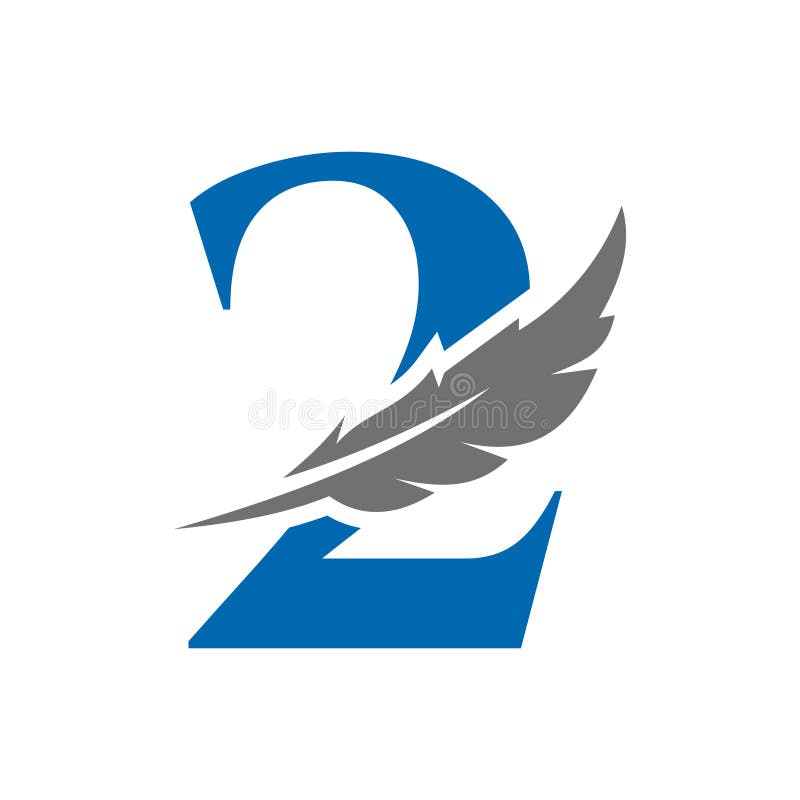 Letter 2 Feather Logo Vector Template. Law Logo Bird Feather Symbol ...