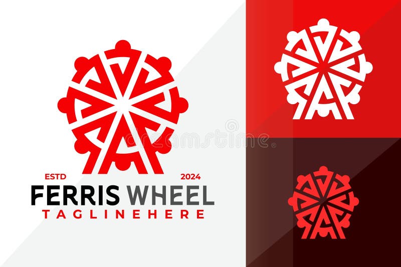 Letter a Ferris Wheel Logo Icon Vector Design Illustration Stock ...