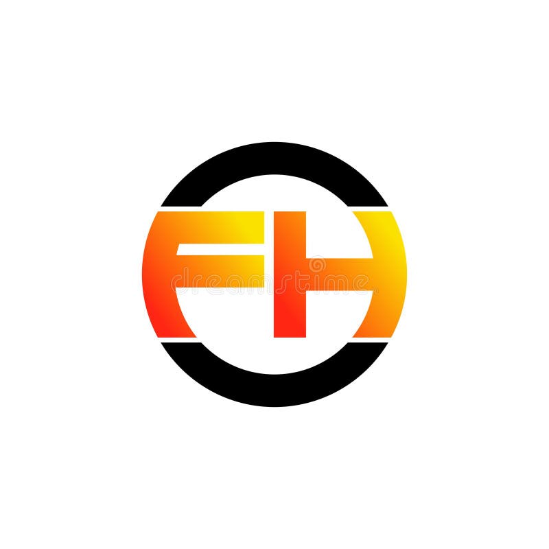 Letter FH Circle Monogram Logo Icon Design Vector. Stock Vector ...