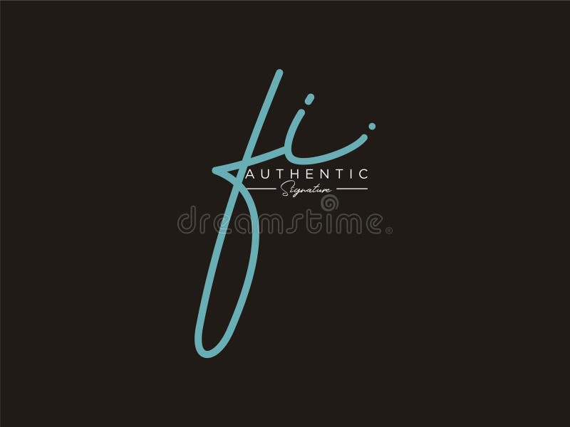 Letter FI Signature Logo Template Vector Stock Vector - Illustration of ...