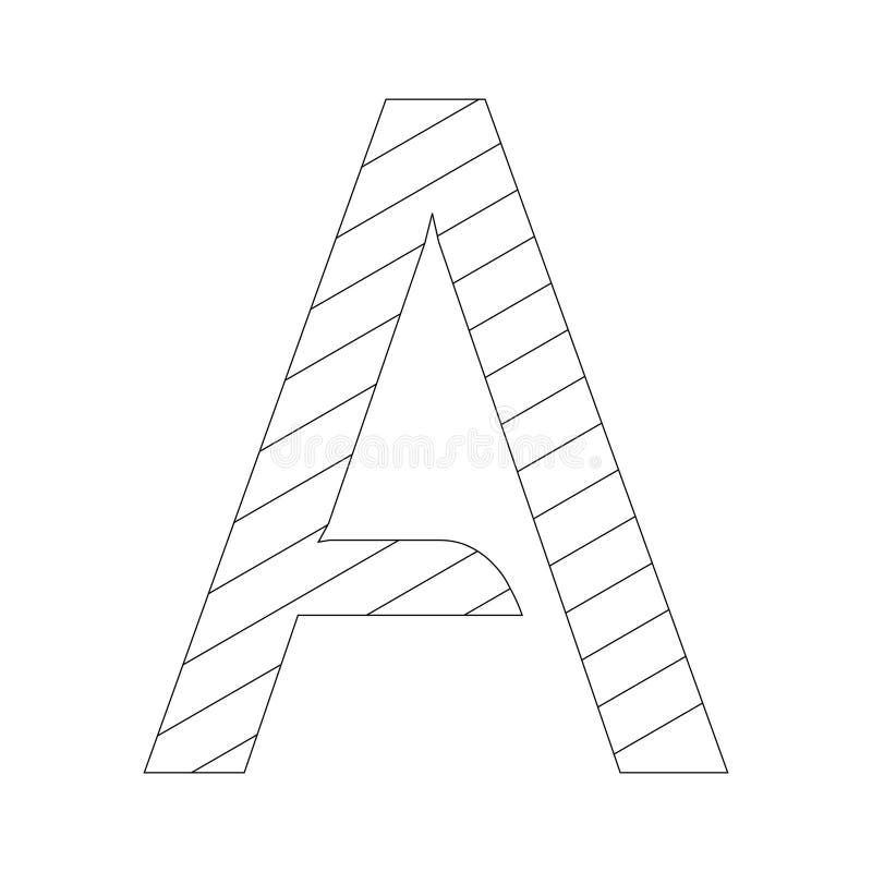 The Letter a Filled with Diagonal Stripes that Run from the Top Left To ...