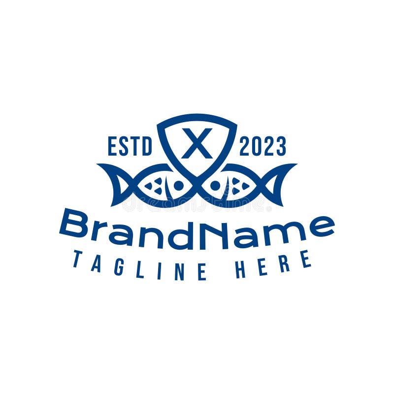 Letter X Fish Shield Logo, Suitable for Business Related To Fish and ...