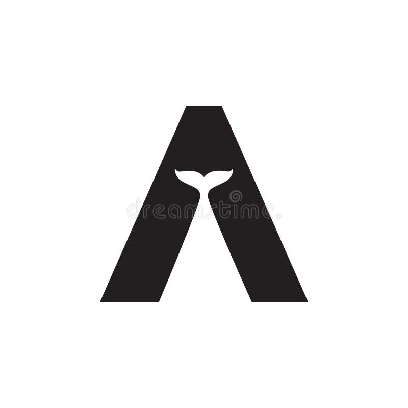 Letter a with Fish Tail Logo Design, Vector Graphic Symbol Icon ...