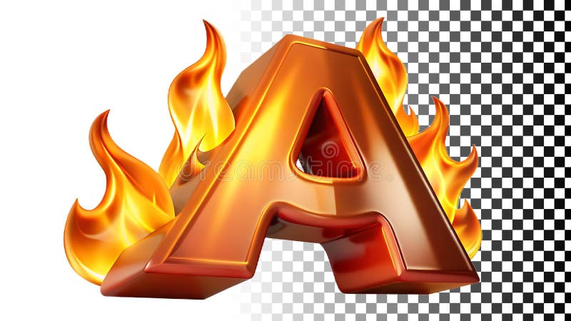 Letter a with Flame, Bold Typography for Initial and Branding Designs ...