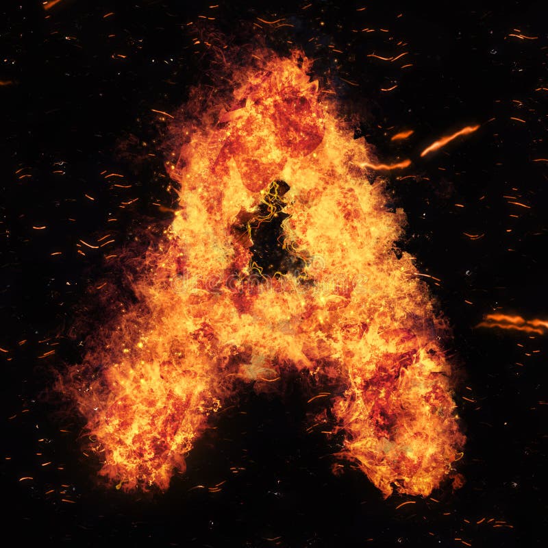 Letter D Flame Explosion Shape with Embers and Sparks Stock ...