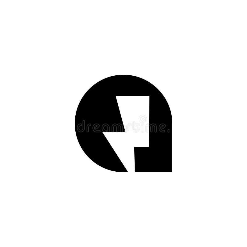 Letter a Flash Electric Logo Design Stock Vector - Illustration of ...