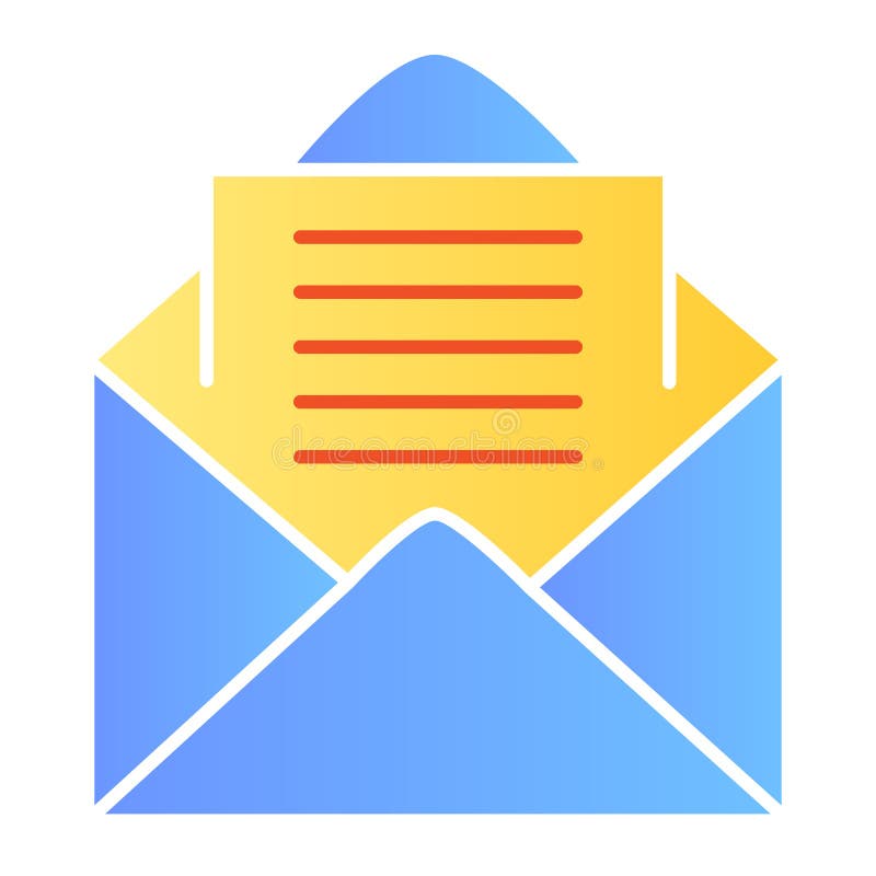 Open Envelope Solid Icon. Letter Vector Illustration Isolated on White ...