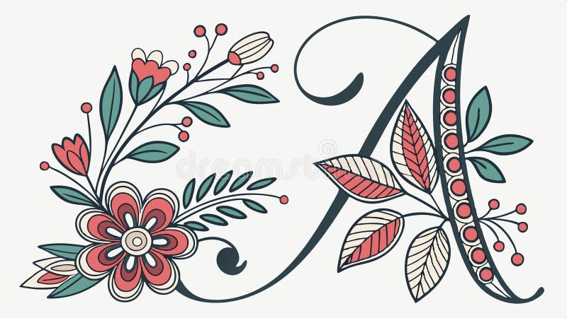 Letter a Floral Monogram, Elegant Typography and Botanical Initial ...