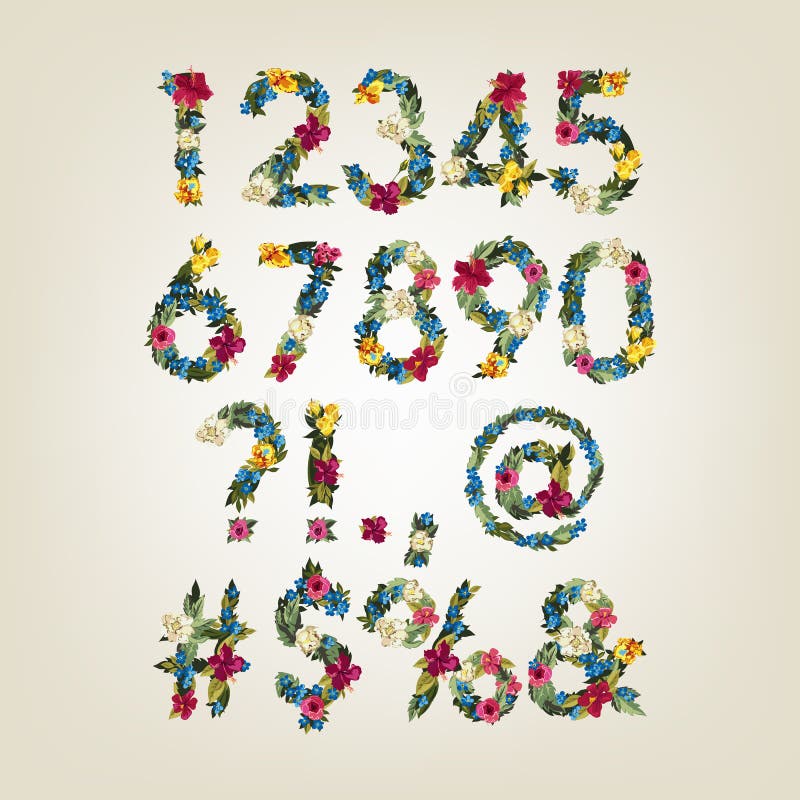 Letter. Flower Alphabet. Colorful Font Stock Vector - Illustration of ...