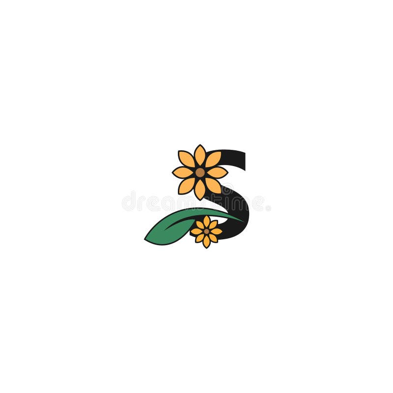 A Letter with Flowers Icon Logo Design Vector Stock Vector ...