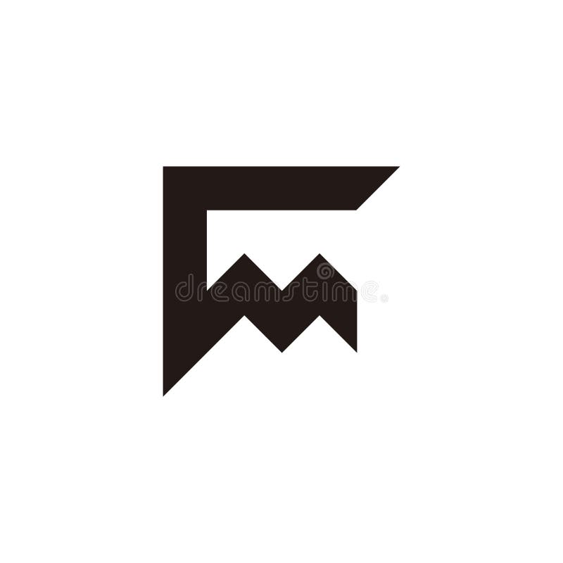 Letter Fm Simple Geometric Line Logo Vector Stock Vector - Illustration ...