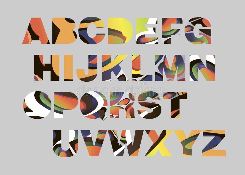 Letter Font Alphabet Text Design Stock Illustration - Illustration of ...