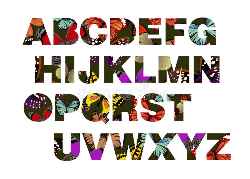 Letter Font Alphabet Text Design Stock Illustration - Illustration of ...