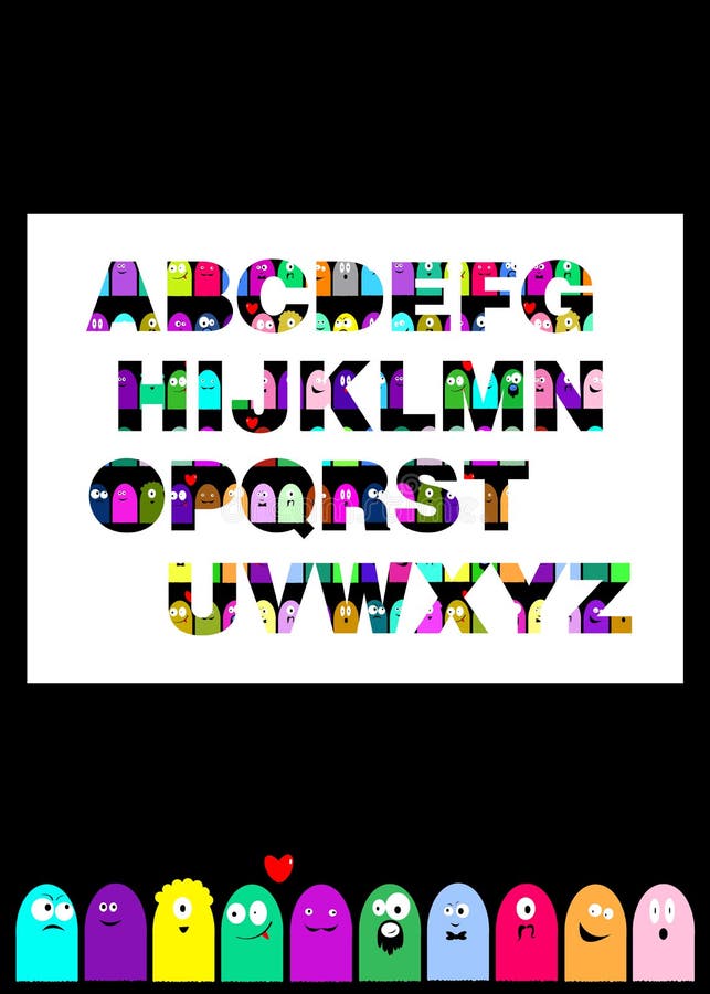 Letter Font Alphabet Text Design Stock Illustration - Illustration of ...