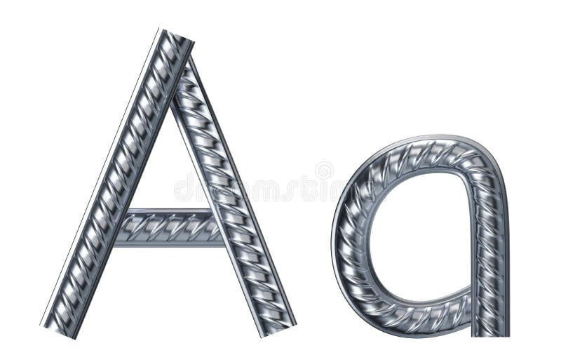 Letter a. Font from Construction Rebar Stock Illustration ...