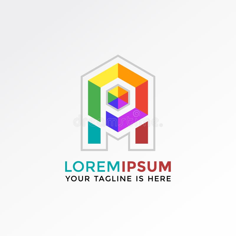 Letter Form Logo Design, Colorful Shaped in the Form of Letters a and P ...
