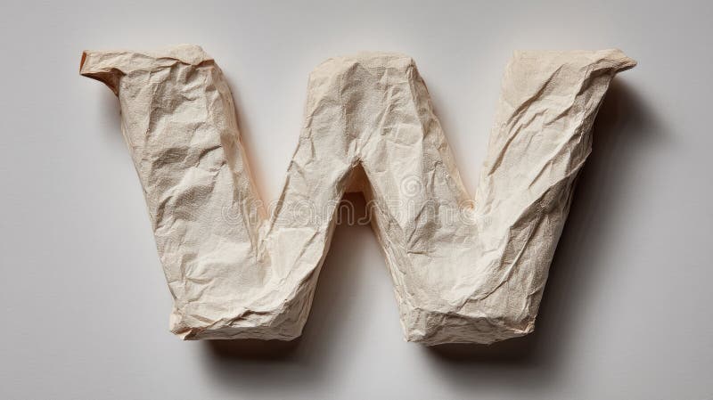 Paper Letter W stock illustration. Illustration of crafts - 387906592