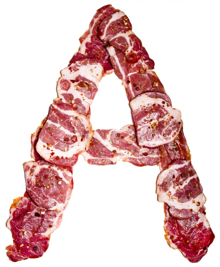 Letter a. Fresh Meat Alphabet. Conceptual Font for Design. Stock Photo ...