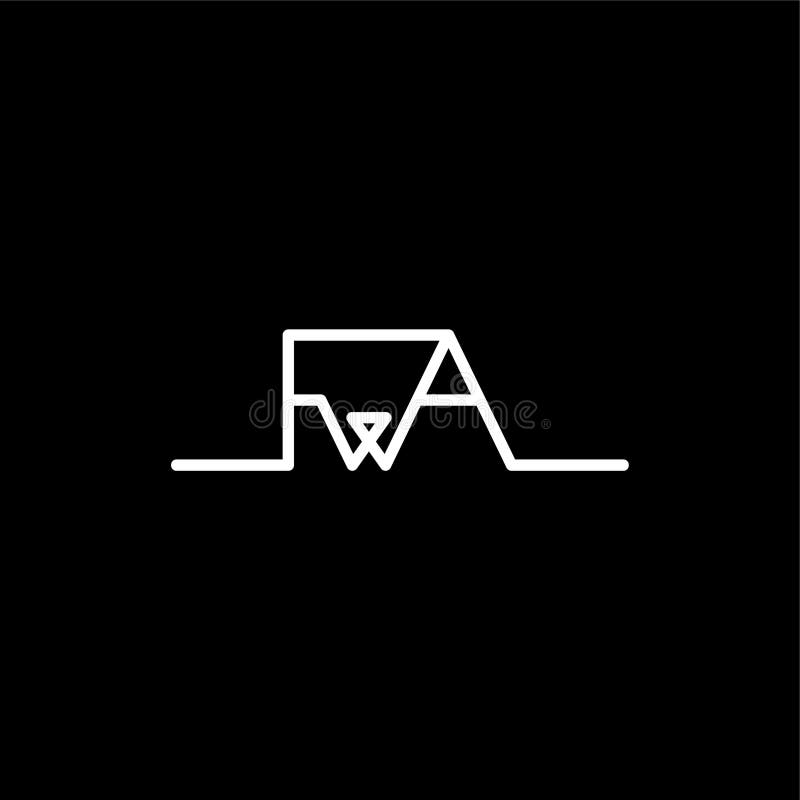 Letter FWA Line Modern Creative Logo Design Stock Vector - Illustration ...