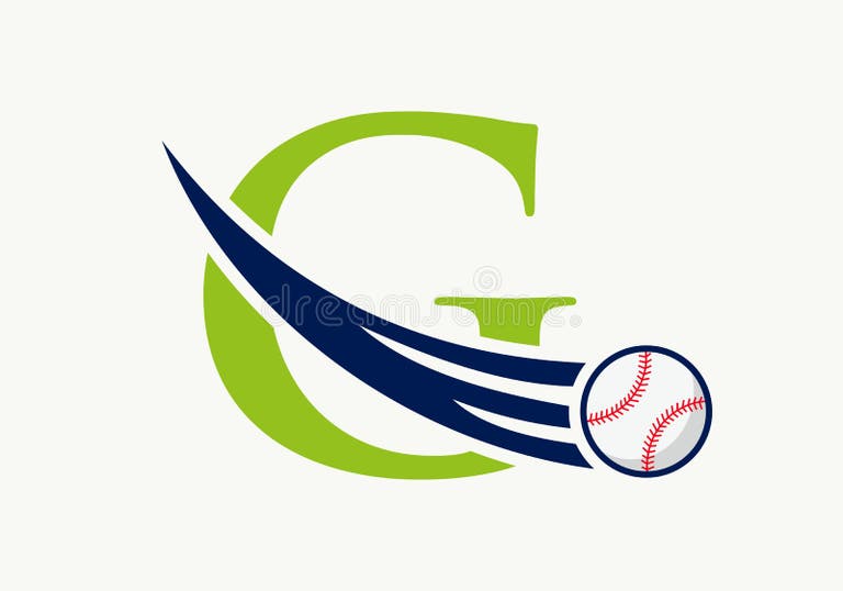 Letter G Baseball Logo Concept with Moving Baseball Icon Vector ...