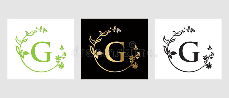 Letter G Beauty Logo for Decorative, Flower, Spa Template Stock Vector ...