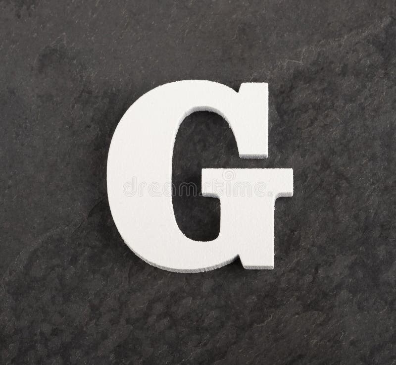 Letter G from Blank Alphabet on Gray Background - Top View Stock ...