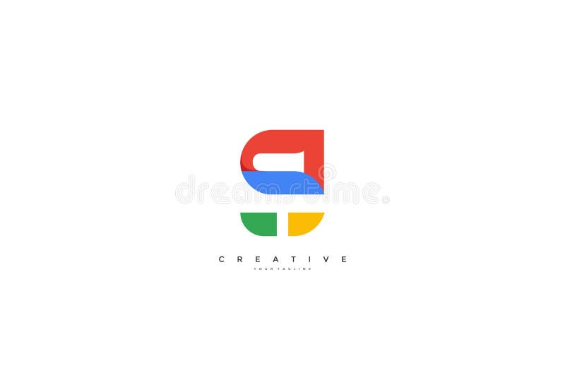Letter G Bright Simple Colored Logo Vector Image Stock Illustration ...