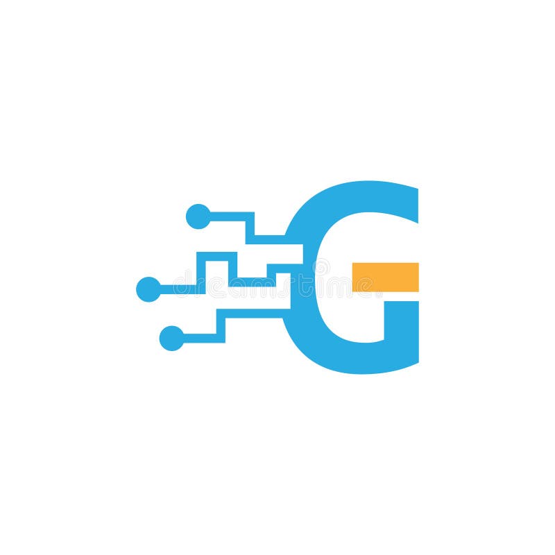 Letter G Circuit Technology Logo Icon Creative Design Stock Vector ...