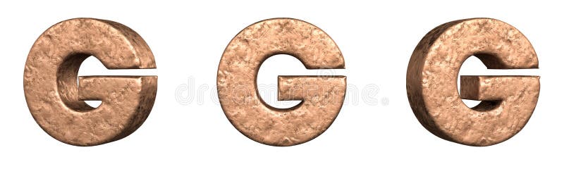 Letter G from Copper Letters Alphabet Collection Set. Isolated Stock ...