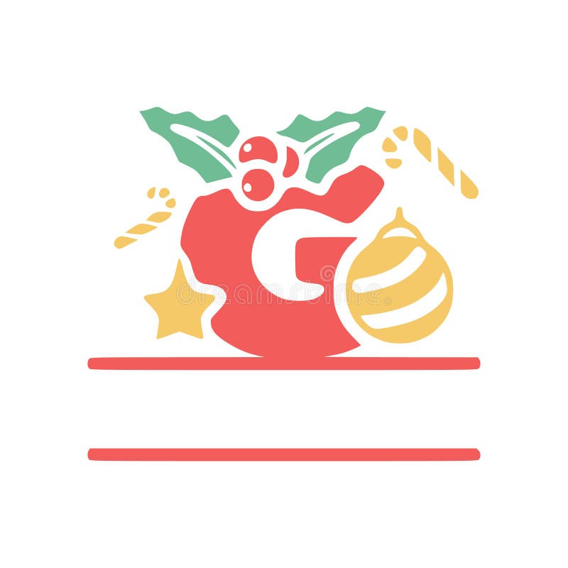 The Letter G is Decorated with Mistletoe and Christmas Elements ...
