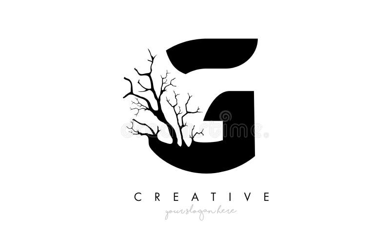 Letter G Design Logo with Creative Tree Branch. G Letter Tree Icon Logo ...