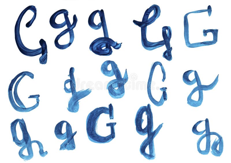 The Letter G is Drawn in Different Versions Stock Photo - Image of type ...