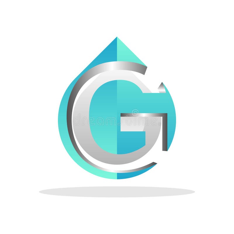 Letter G with Drop Water Logo Design, Water Drop and Clean Environment ...