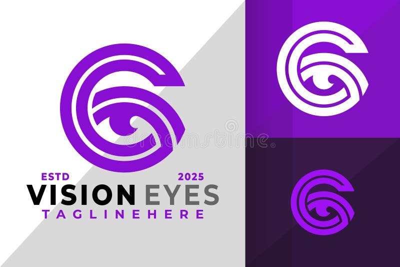 Letter G Eye Vision Logo Icon Vector Design Illustration Stock ...