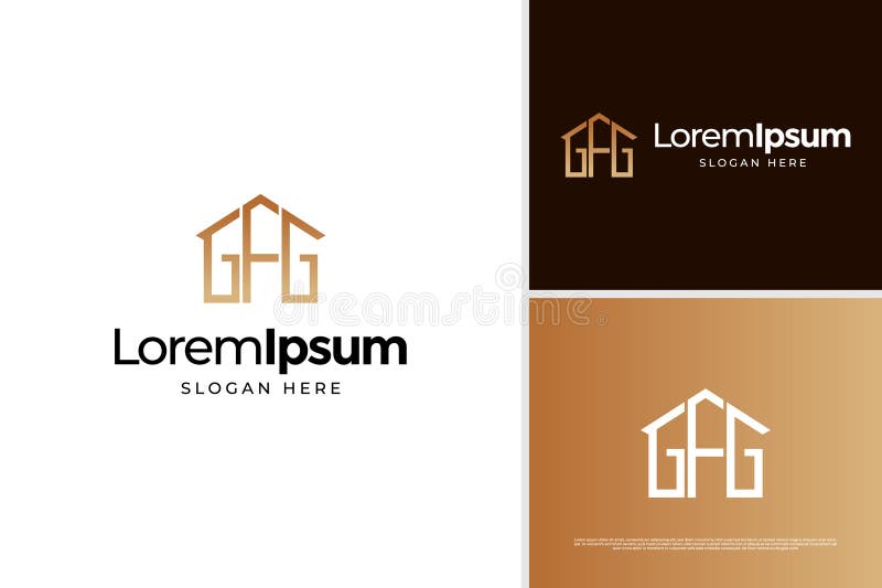 Letter G, F and C House Logo Design. G F C Initial Real Estate Logo ...