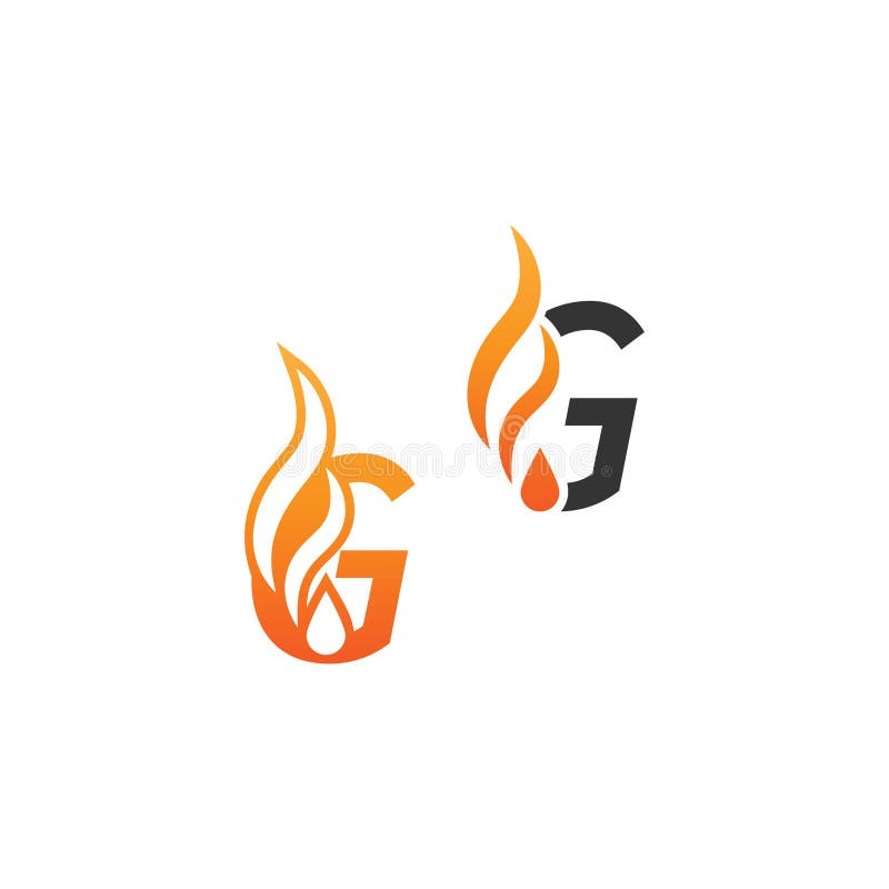 Letter G and Fire Waves, Logo Icon Concept Design Stock Vector ...