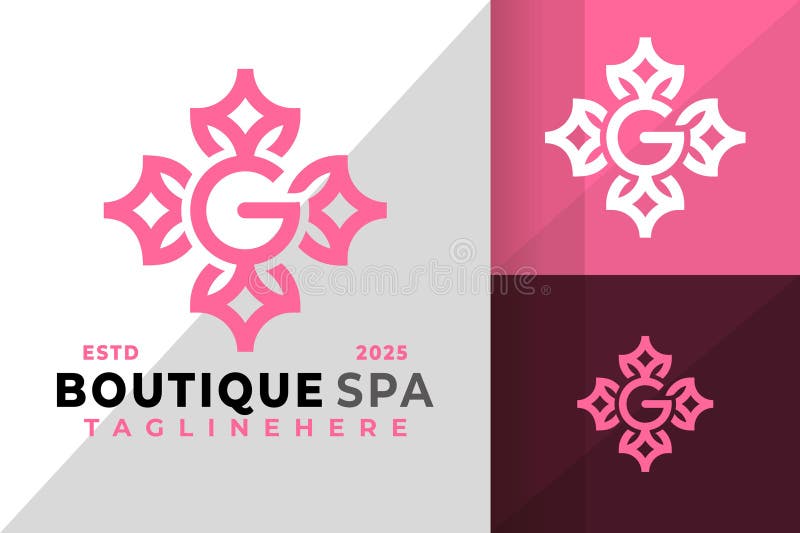 Letter G Flower Spa Logo Icon Vector Design Illustration Stock ...