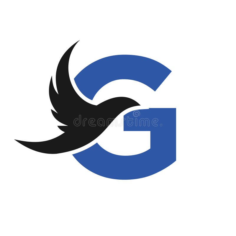 Letter G Flying Bird Logo Template Vector Sign. Dove Bird Logo on ...
