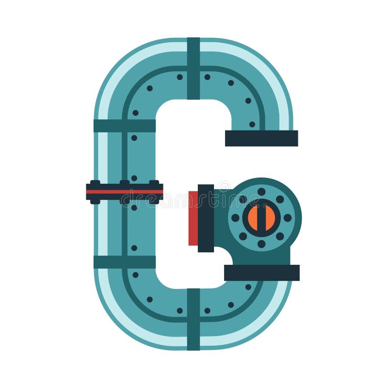 Letter G is Formed Using Industrial Pipes, Robotic Elements Stock ...