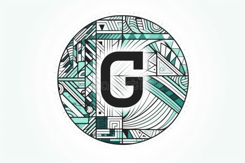 Letter G, Geometric Patterns Style, on White Background Stock ...