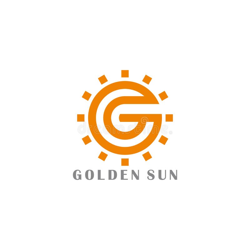 Letter G Golden Sun Shine Geometric Logo Vector Stock Vector ...