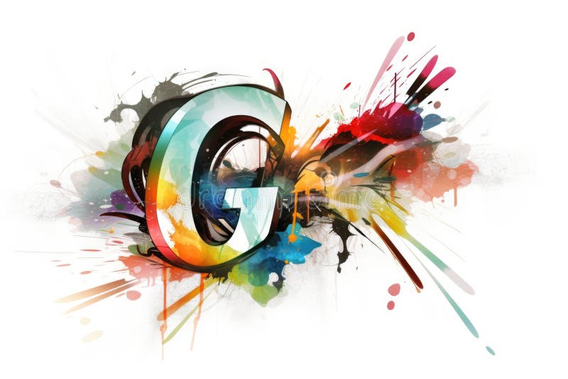 Letter G, Graffiti Style, on White Background Stock Illustration ...